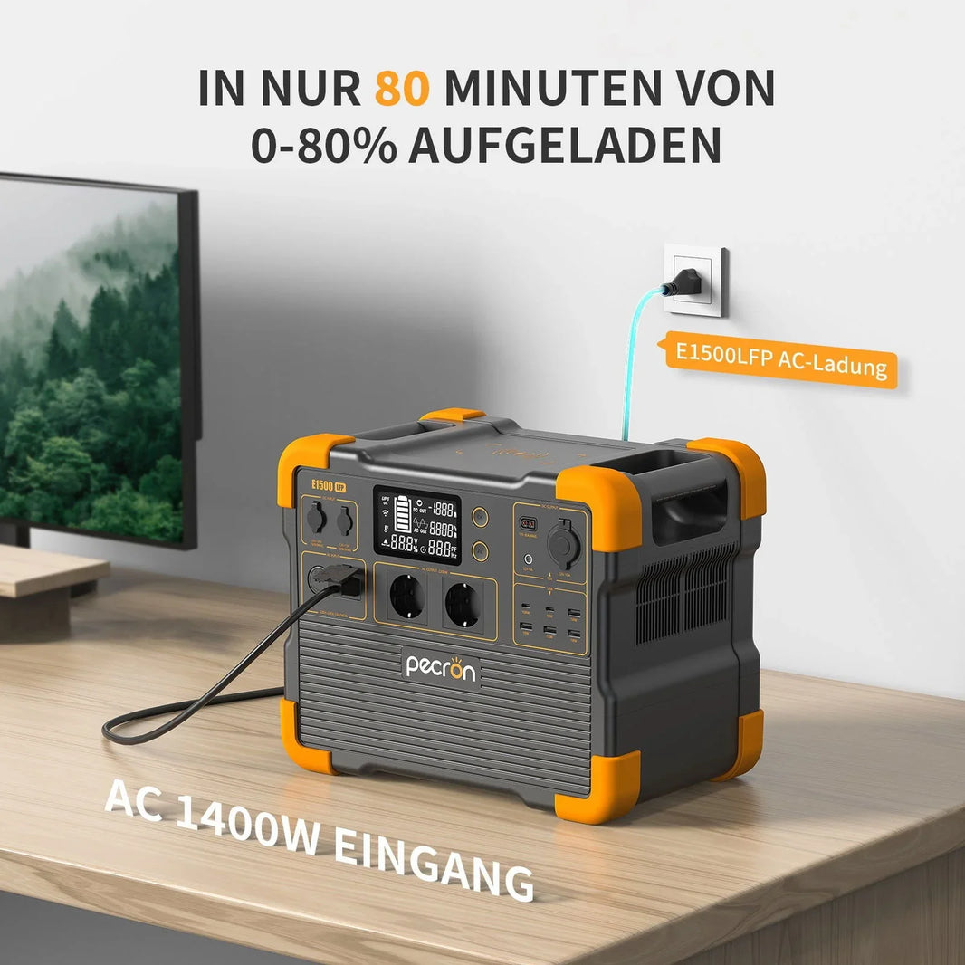 PECRON E1500LFP Expandable Portable Power Station 2200W 1536Wh – Pecron-eu